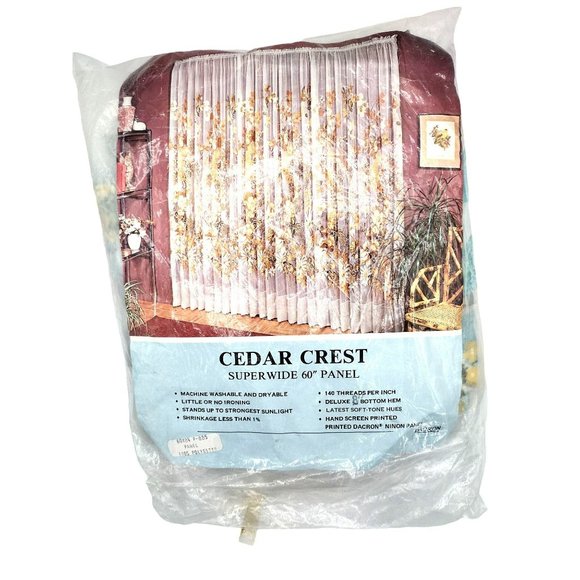 Dupont | Accents | Vintage Curtain Panel Sheer Floral Cedar Crest ...